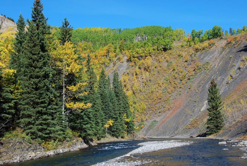 Sheep River Valley in Autumn Stock Photo - Image of meadows, farm: 7330038