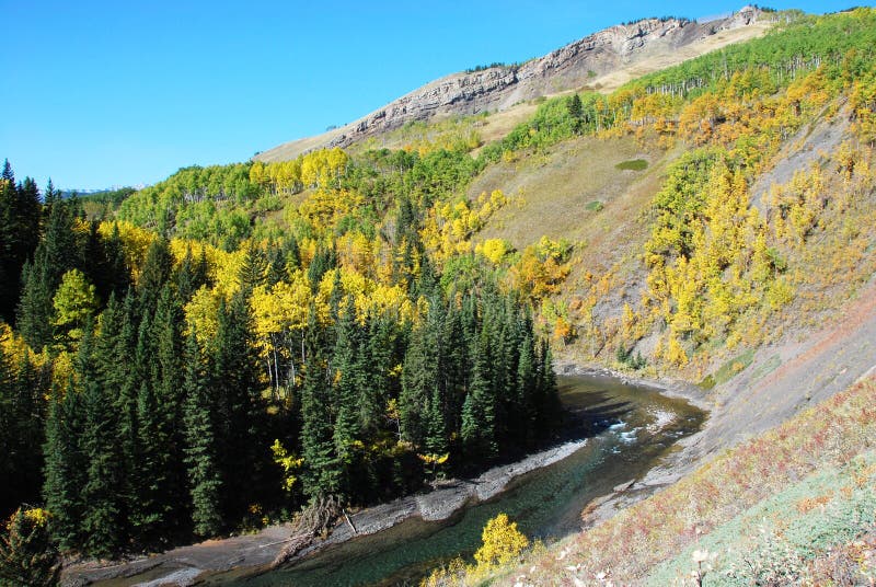 Sheep River Valley in Autumn Stock Image - Image of calgary, canadian ...