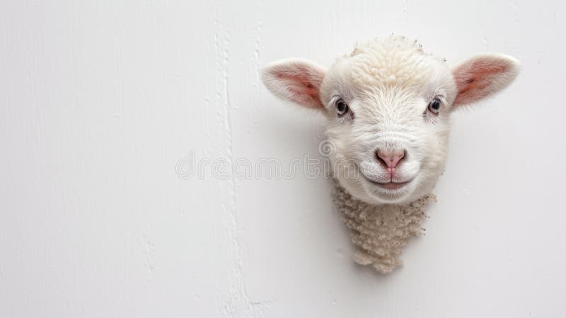 A Sheep S Head Mounted on a Wall with the Eyes Open, AI Stock Photo ...