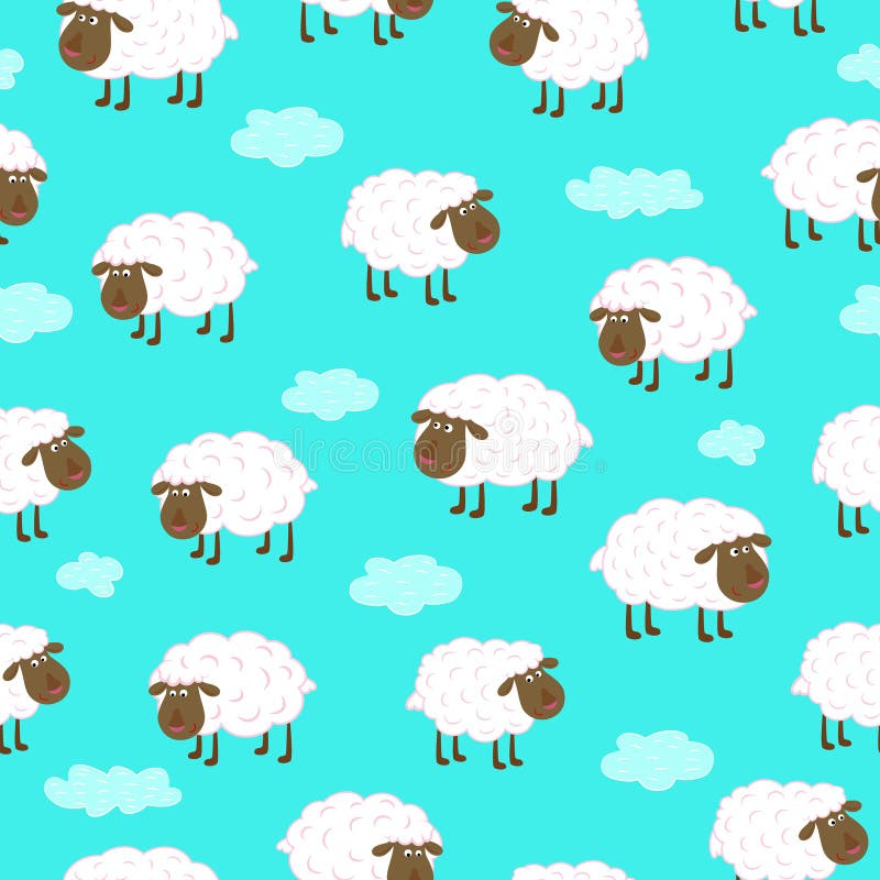 Sheep Seamless Pattern stock vector. Illustration of abstract - 197018890