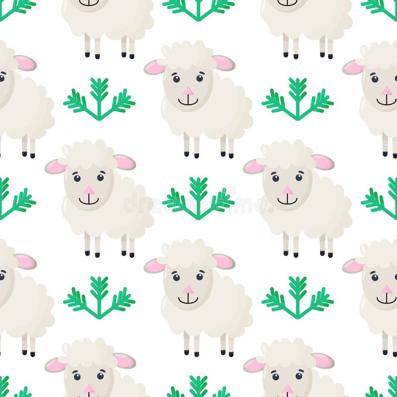 Sheep. Seamless Pattern. Vector Illustration. Cartoon Sheep Background ...