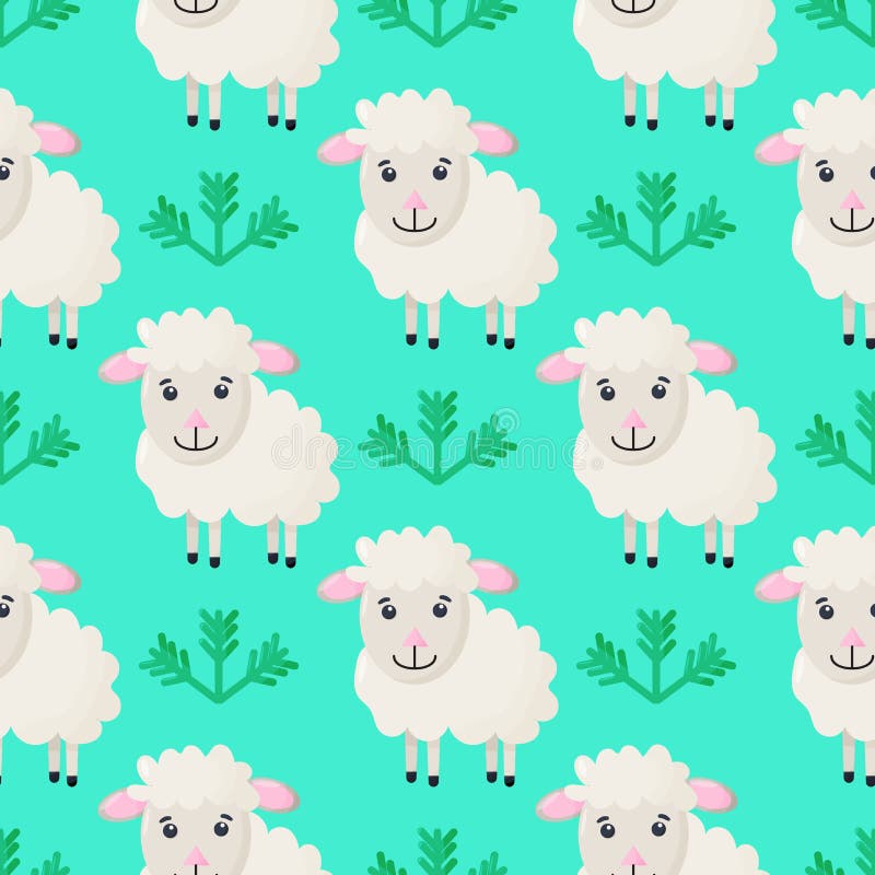 Sheep. Seamless Pattern. Vector Illustration. Cartoon Sheep Background ...