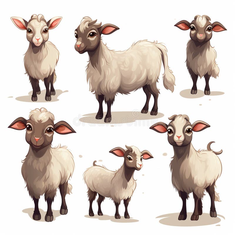 Sheep Set. Cartoon Illustration of Sheep Vector Set for Web Design ...