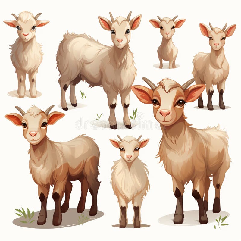 Sheep Set. Cartoon Illustration of Sheep Vector Set for Web Design ...