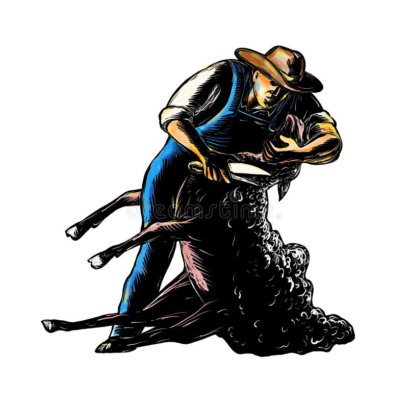 Sheep Shearer stock illustration. Illustration of humor - 160994