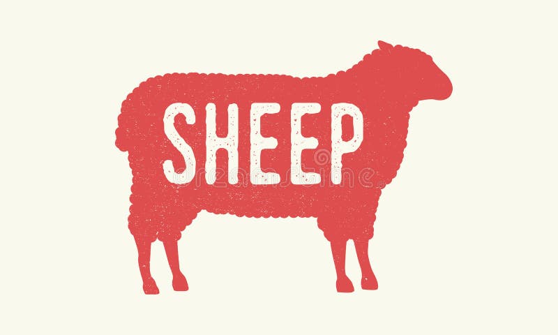 Sheep Wool Vintage Logo, Poster. Retro Logo with Sheep Silhouette ...