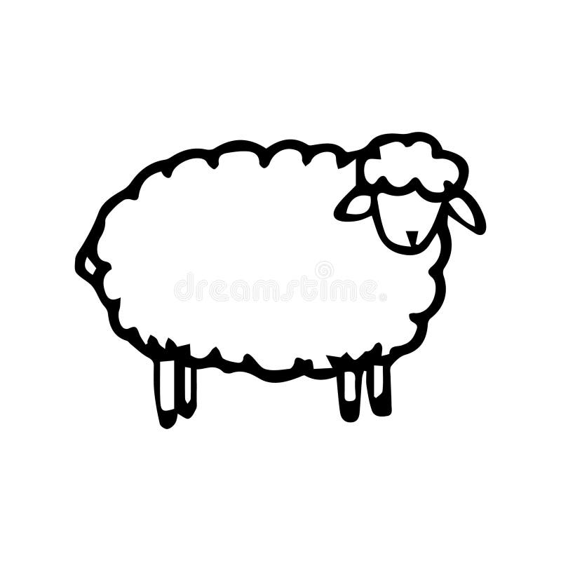 Sheep simple sketch vector stock vector. Illustration of coat - 336883665