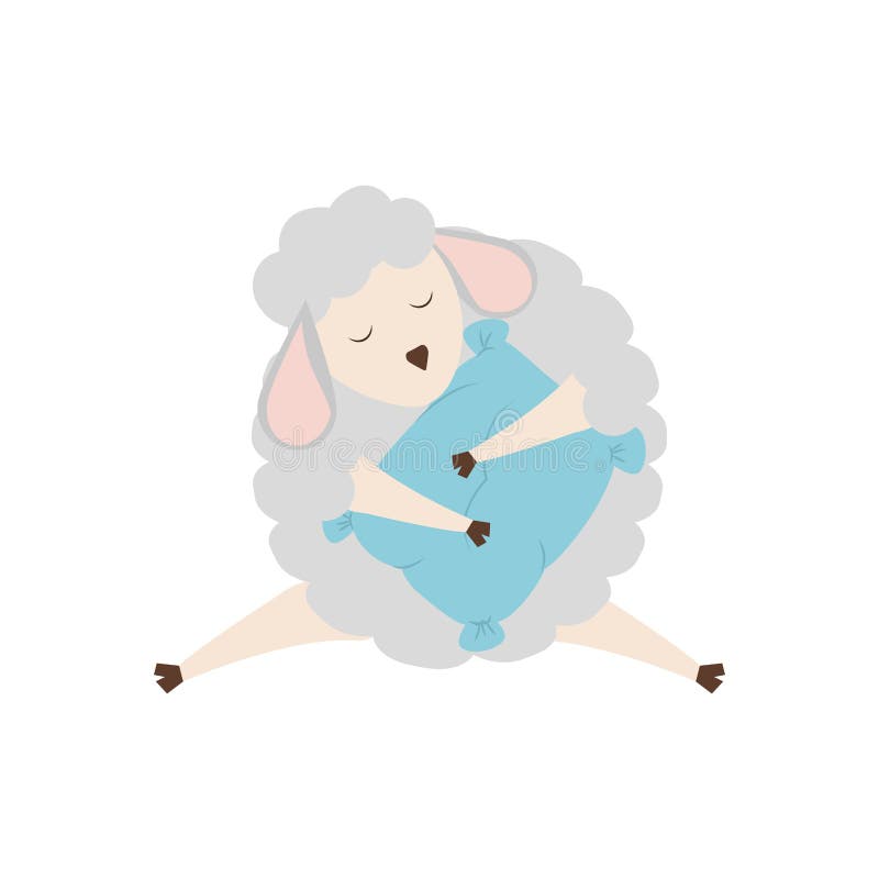 Sheep sleeping cartoon stock illustration. Illustration of sleep - 86821143