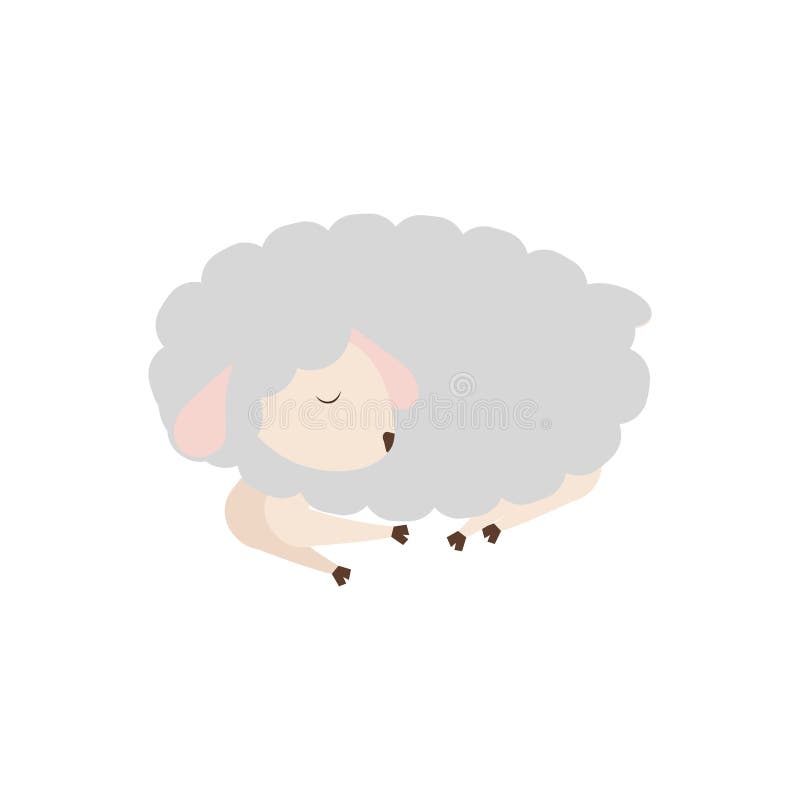 Sheep sleeping cartoon stock illustration. Illustration of symbol ...