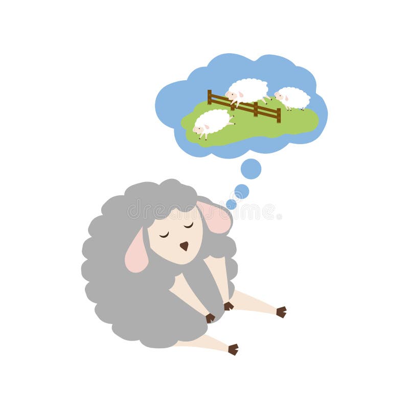 Sheep sleeping cartoon stock illustration. Illustration of symbol ...