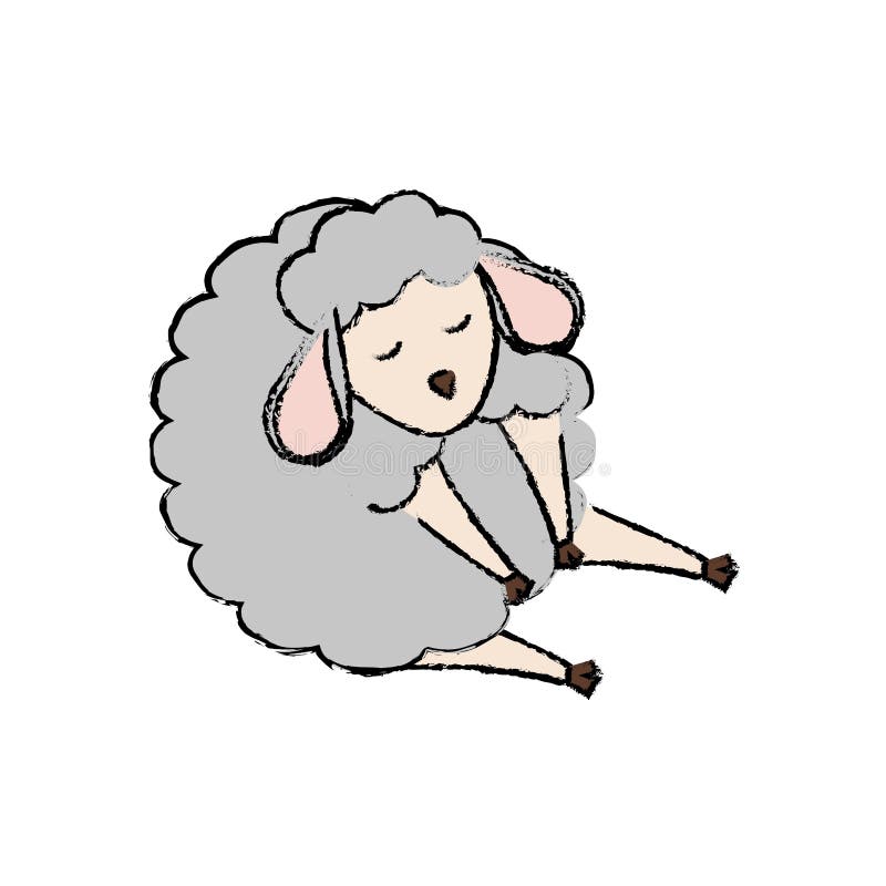 Sheep sleeping cartoon stock illustration. Illustration of sleep - 86821143