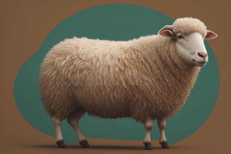 Sheep on a Solid Color Background. Photo in Old Color Image Style Stock ...