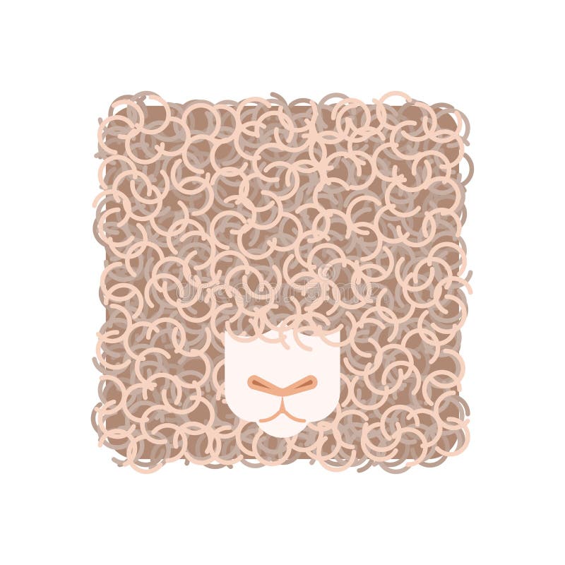 Sheep Square Shape. Farm Animal Cartoon Stock Vector - Illustration of ...