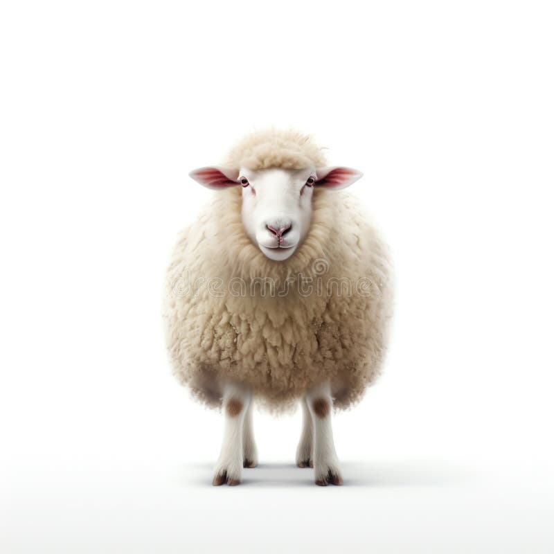 A Baby Sheep Standing in the White Room Stock Illustration ...