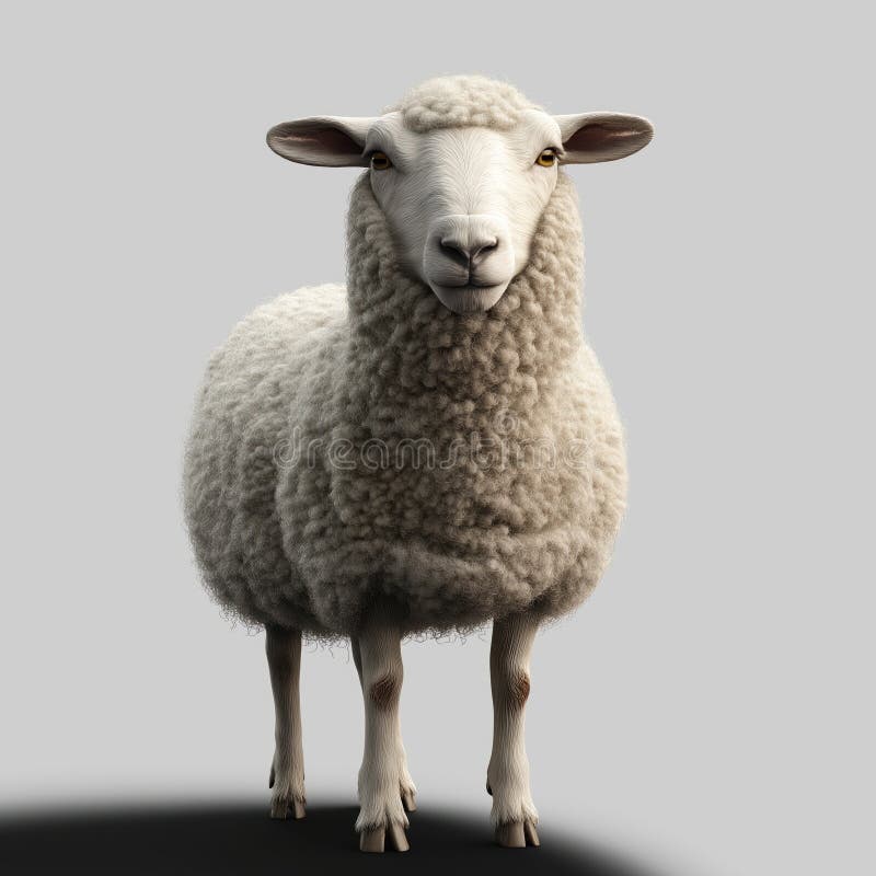 Sheep Stands on Transparent Background. Animal Poses Confidently ...