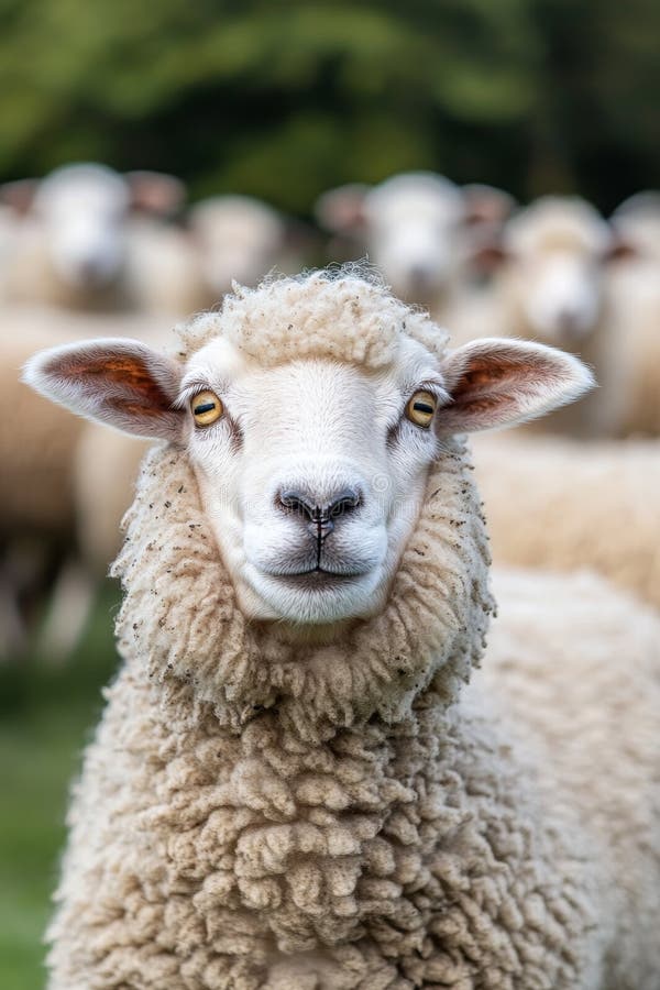 A Sheep is Staring at the Camera with Its Head Held High Stock ...