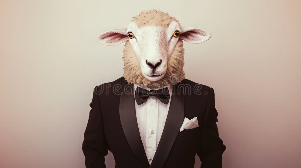 Sheep in Suit stock photo. Image of fashion, wool, tuxedo - 336548498