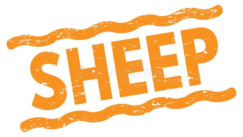 SHEEP Text on Orange Lines Stamp Sign Stock Illustration - Illustration ...