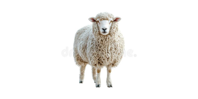 Sheep with Thick Wool. Livestock and Wool Production Concept Isolated ...