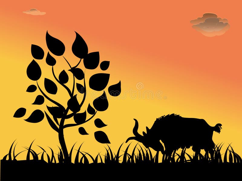 Sheep and tree stock vector. Illustration of hair, field - 15929428