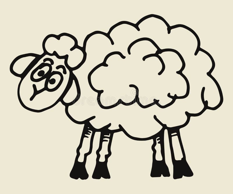Sheep vector. hand drawing stock vector. Illustration of graphic - 98948036