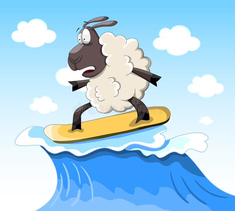 Sheep stock vector. Illustration of vector, water, board - 62673460
