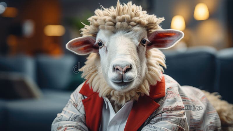 Sheep Wearing Spandex Lamb Tube at a County Fair Stock Photo - Image of ...