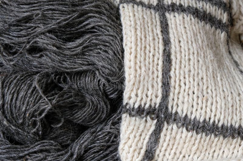 Sheep Wool Threads. Knitting Pattern Stock Image - Image of liking ...
