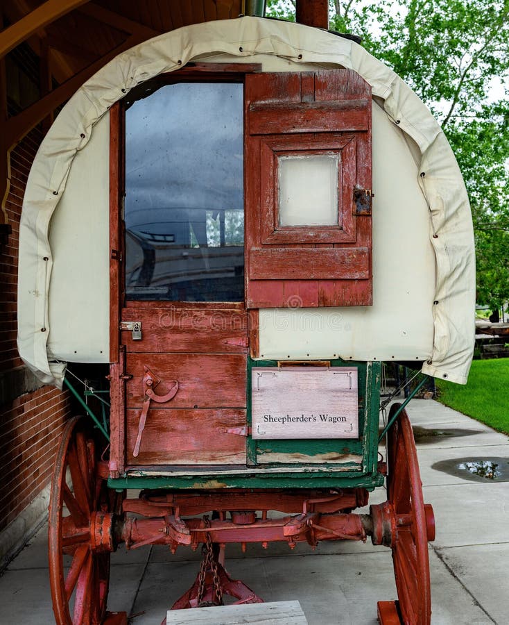 Sheepherders Wagon Closeup Outdoors Stock Photo - Image of montana ...