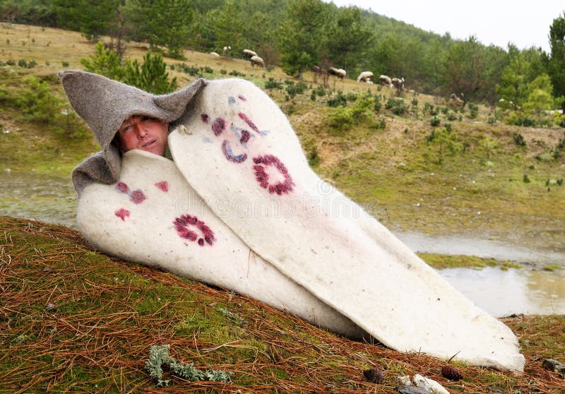 Sheepman and sheep editorial image. Image of cloting - 17471980