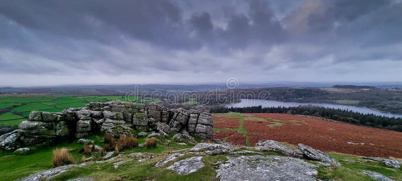 Sheepstor Looking Over Burrator, Dartmoor National Park Devon Uk Stock ...