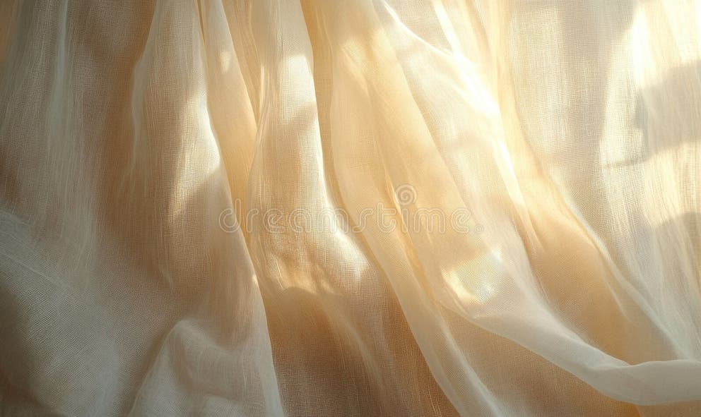 Sheer, Billowing Fabric, Softly Glowing with Sunlight Stock Photo ...