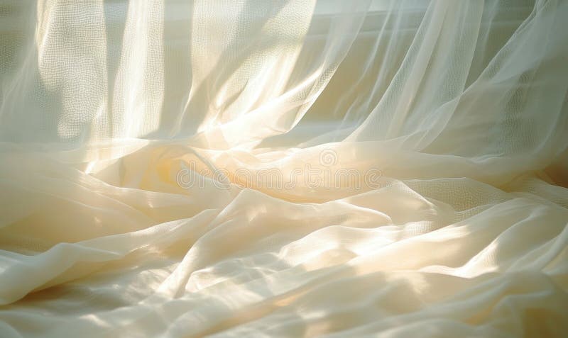 Sheer, Billowing Fabric, Softly Glowing with Sunlight Stock Photo ...