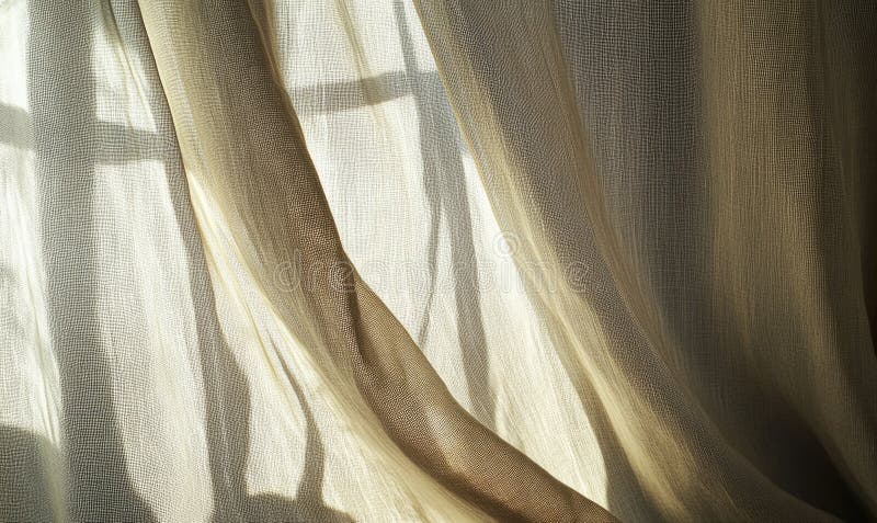 Sheer, Billowing Fabric, Softly Glowing with Sunlight Stock Photo ...