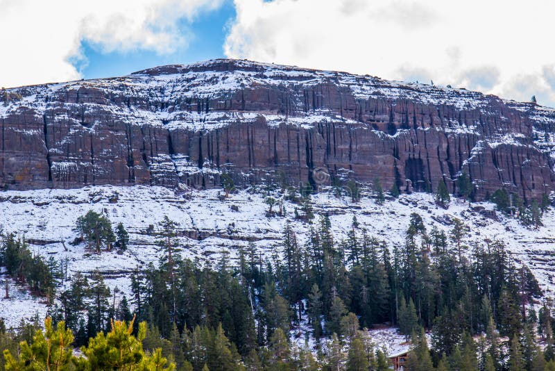 Sheer Cliffs with Snow in Winter Stock Image - Image of trees, sheer ...