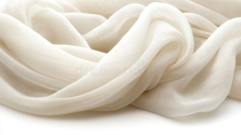 Sheer Elegance Delicate Beige Fabric with Soft Folds, Light and Airy ...