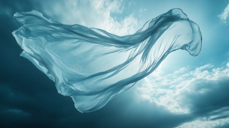 A Sheer, Translucent Fabric Floats Gracefully Against a Backdrop of a ...