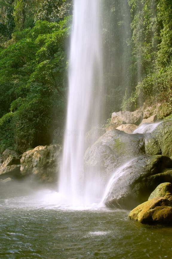 Sheer Waterfall in Countryside Stock Photo - Image of trees, wooded: 884920
