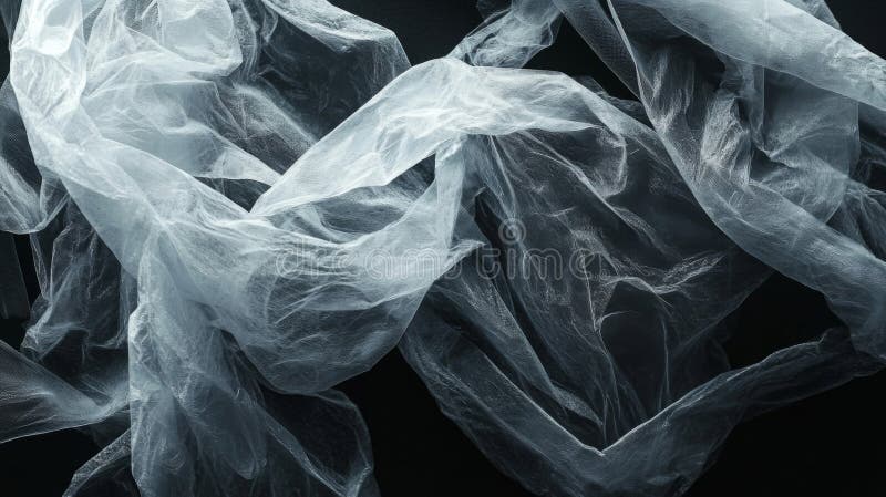 Sheer White Fabric Draped Against Dark Background Stock Illustration ...