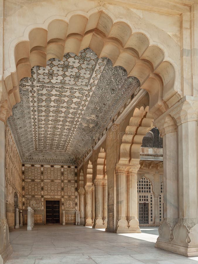 Sheesh Mahal in the Amber Fort - Jaipur in India Stock Image - Image of ...