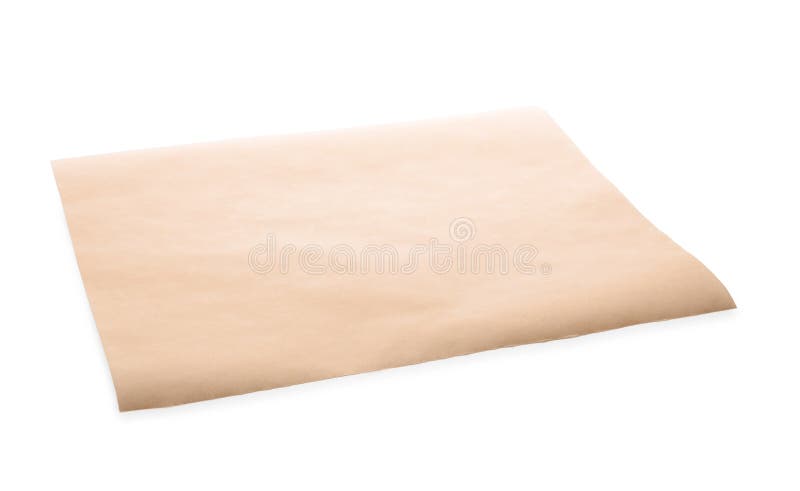 Sheet of Baking Paper Isolated on White Stock Photo - Image of recycle ...
