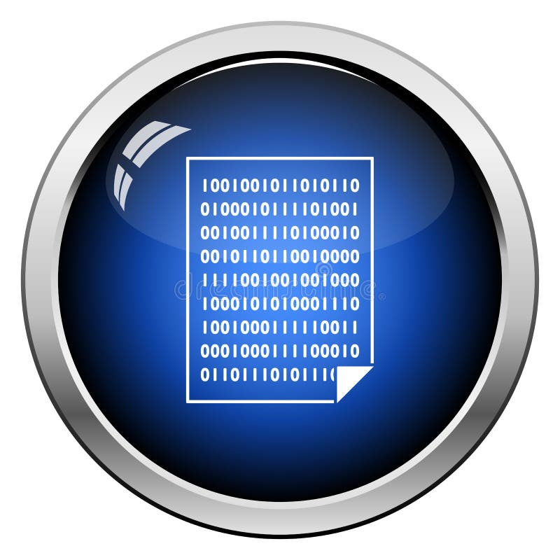 Sheet with Binary Code Icon Stock Vector - Illustration of code ...