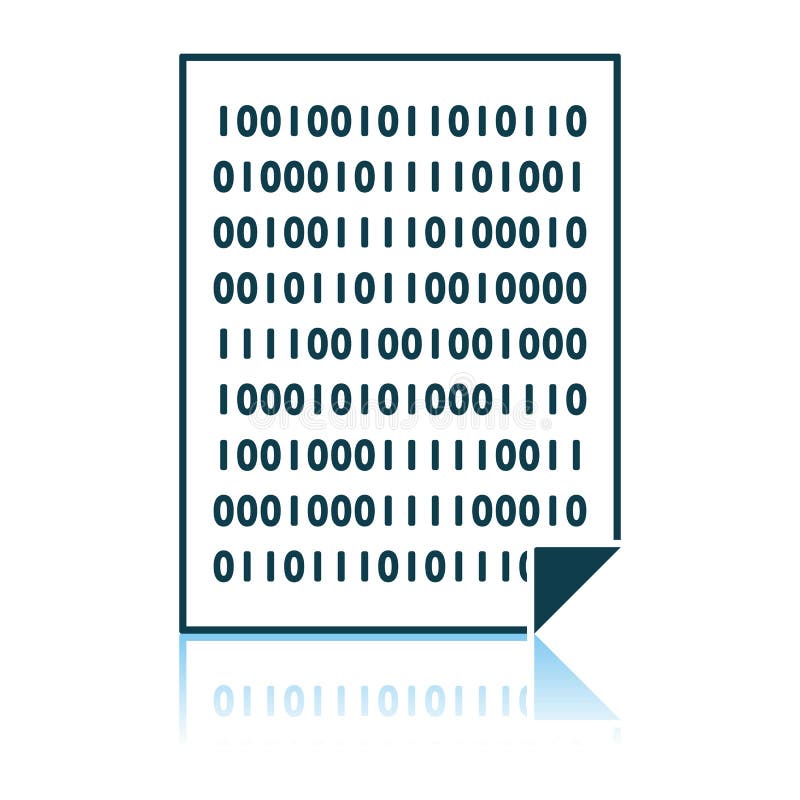 Sheet with Binary Code Icon Stock Vector - Illustration of code ...