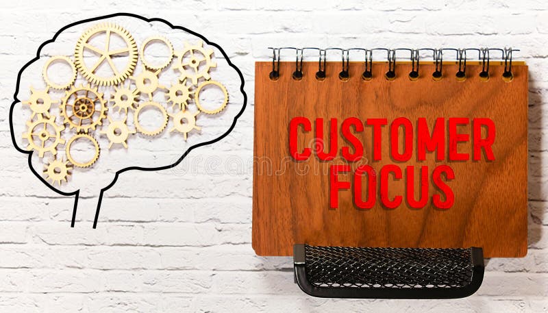 A Sheet on a Black Background with Text CUSTOMER FOCUS. Business ...