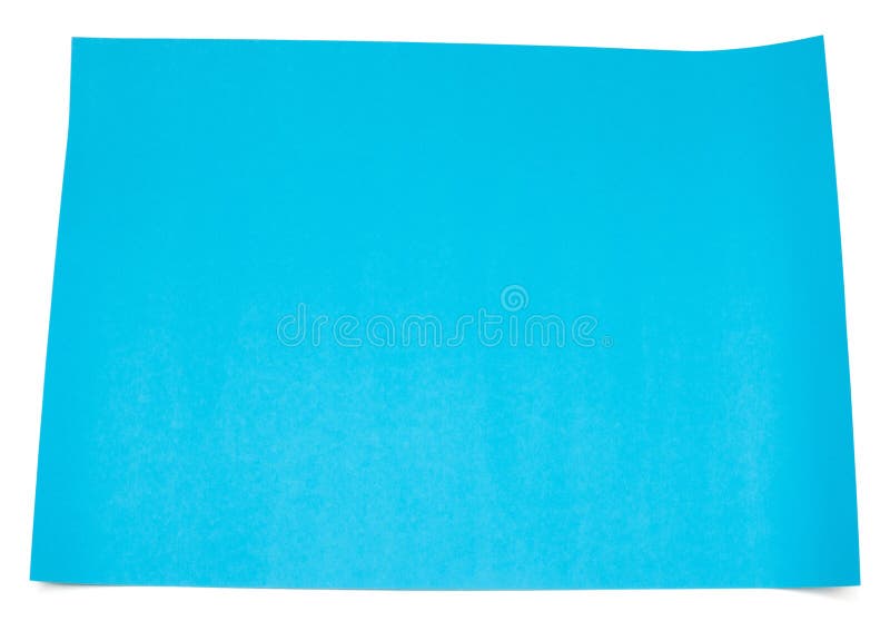 Sheet of blue paper stock photo. Image of copy, notepaper - 215984446