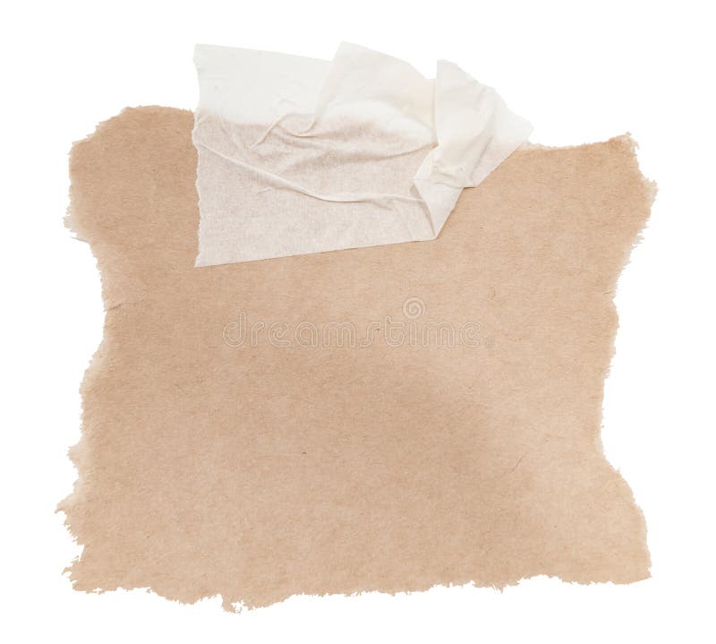 A Sheet of Brown Torn Kraft Note Paper on a White Background. Note ...
