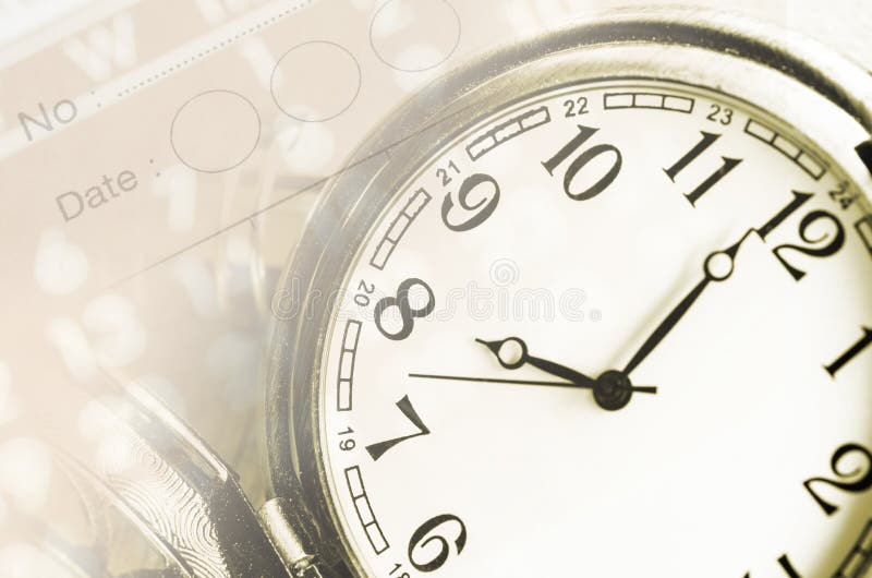 Sheet of a Calendar and Diary with the Number of Days and Clock Stock ...