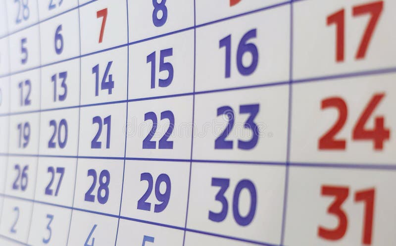 The Sheet of the Calendar stock image. Image of blur - 372526835