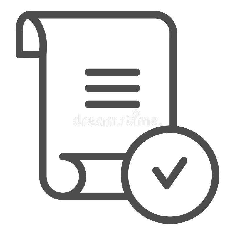 Sheet With Check Mark Line And Glyph Icon Document With Tick Vector