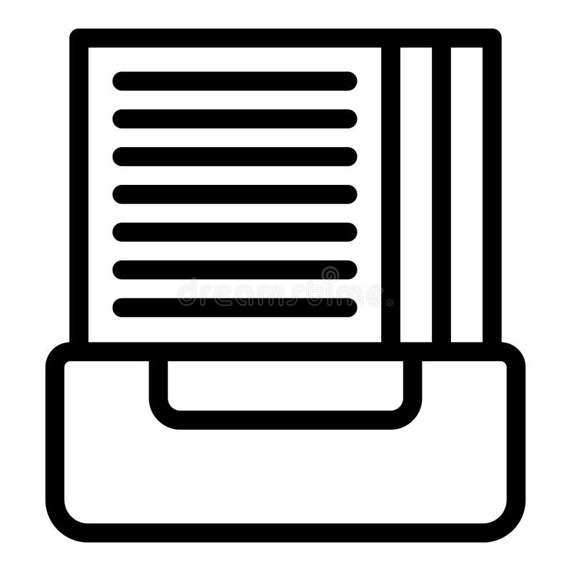 Sheet Container Icon Outline Vector. Table Paper Tray Stock ...